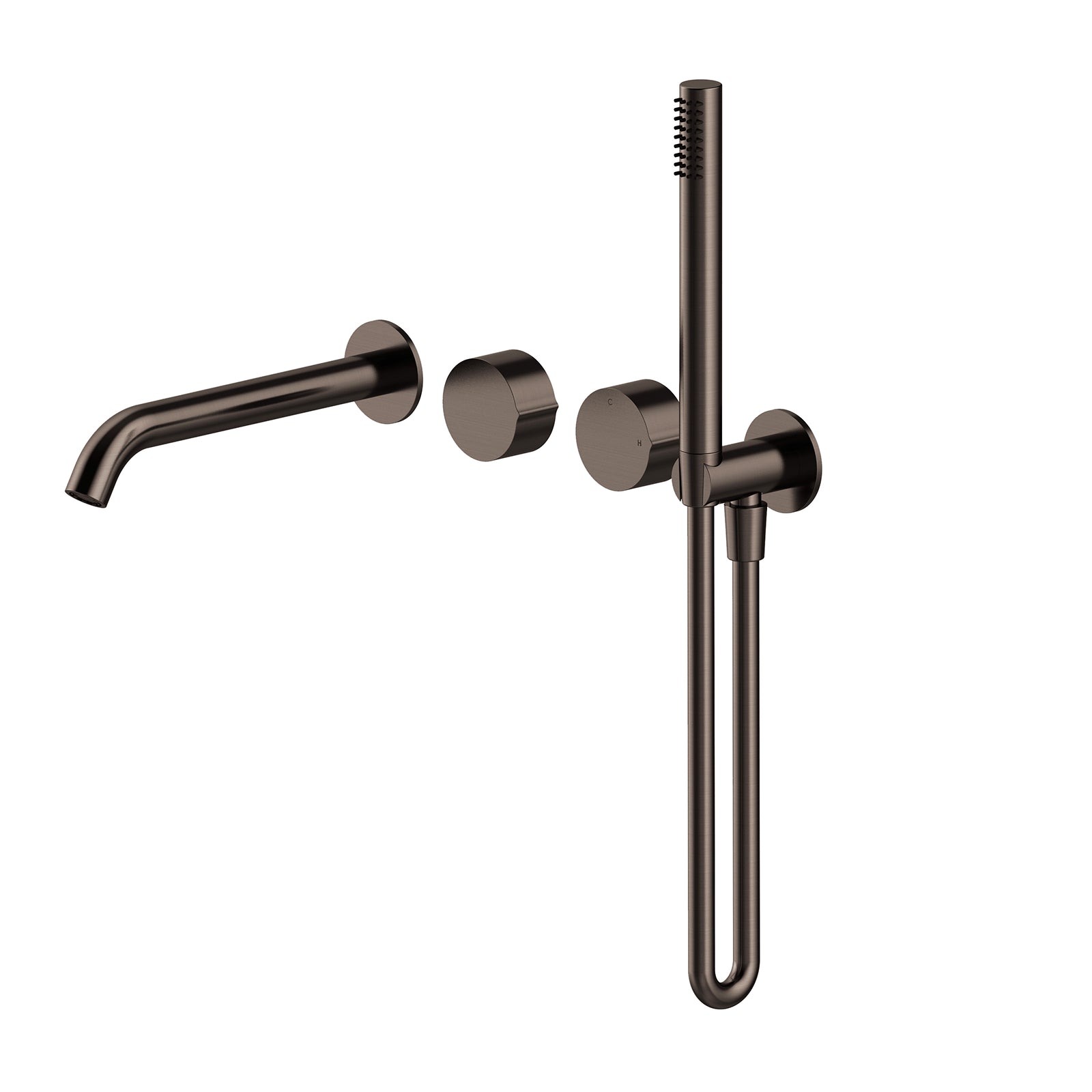 Arcisan Venn Wall Mounted Bath & Shower Mixer + Tube Hand Shower Set ...