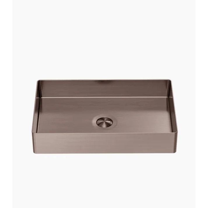 Nero Rectangle Stainless Steel Basin Brushed Bronze | Design 10
