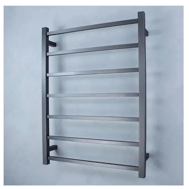 Radiant Square 7 Bar Heated Rail 600mm x 800 Gun Metal | Design 10